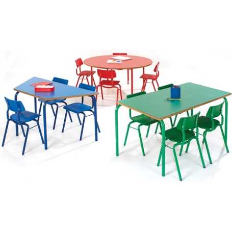 Rectangular Classroom Table with Coloured Legs
