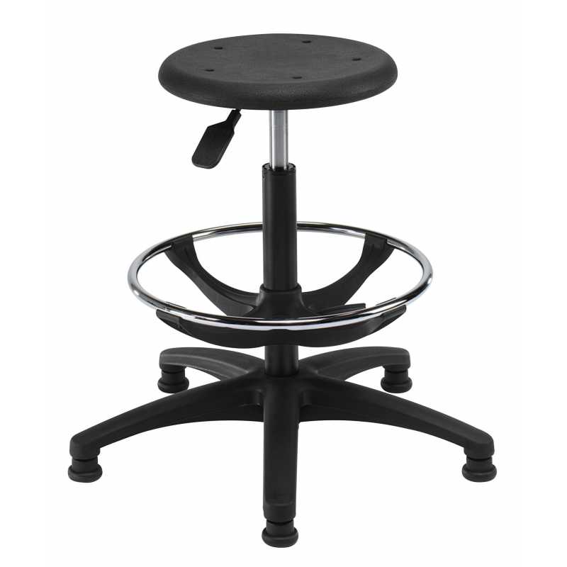 High Industrial Stool with Foot Support - Mike O'Dwyer Office Furniture