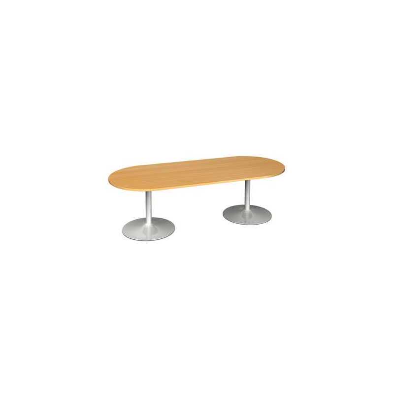Trumpet Base Boardroom Table, Contemporary double Silver Trumpet base