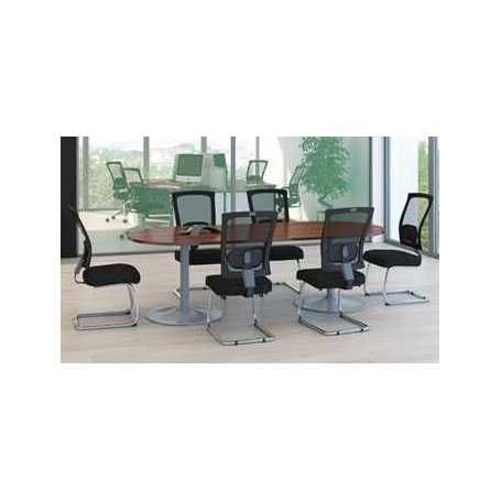 Trumpet Base Boardroom Table, Contemporary double Silver Trumpet base