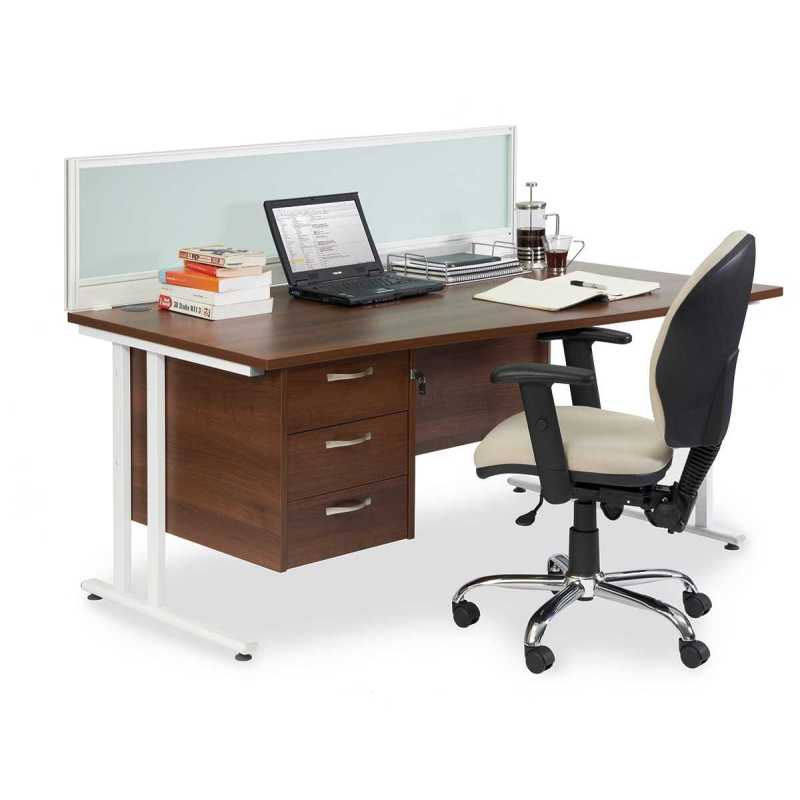 Maestro 25 Straight Desk with Fixed Pedestal