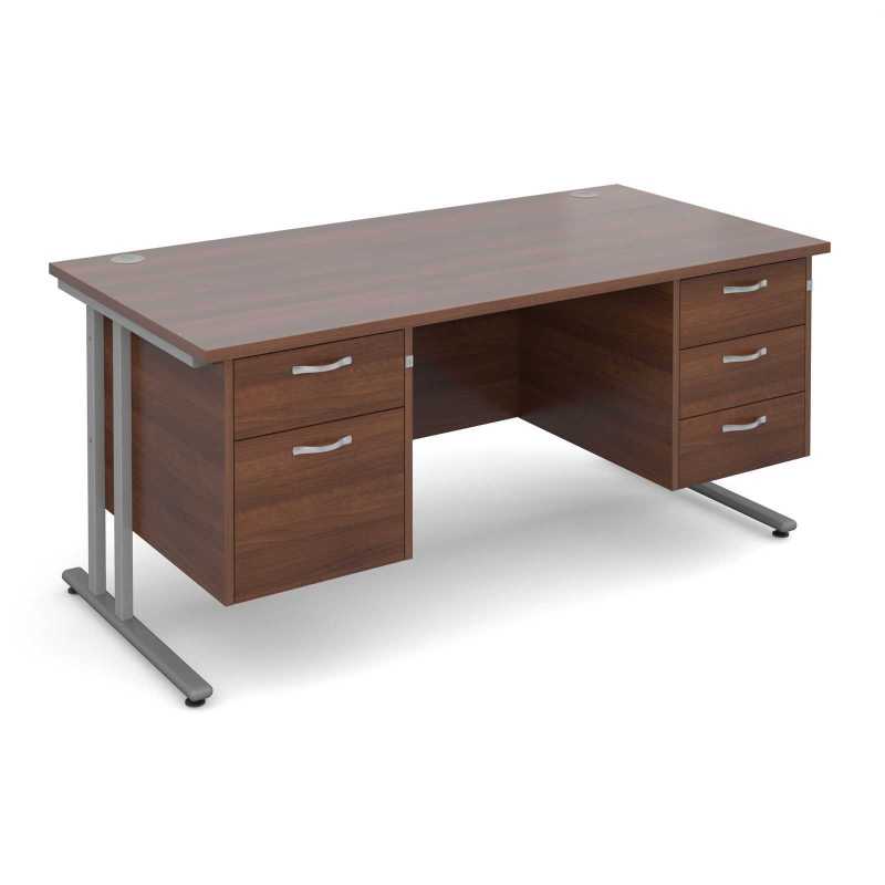 Maestro 25 Desks with 2 Fixed Pedestals