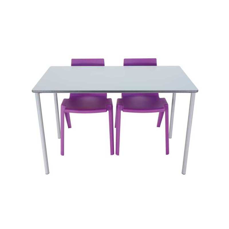 Premium Grade Double Classroom Table with Round Legs
