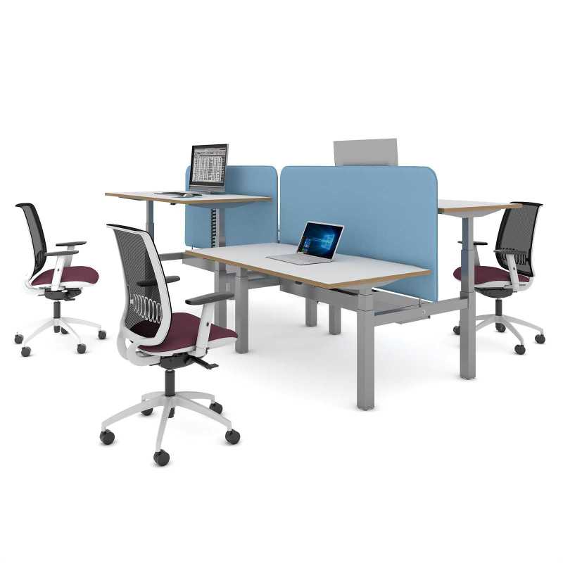 Elev8 Back to Back Sit Stand Desk, 2 person height adjustable desks