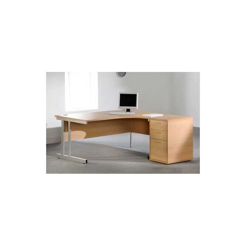Momento Ergonomic corner radial desk with Cantilever frame