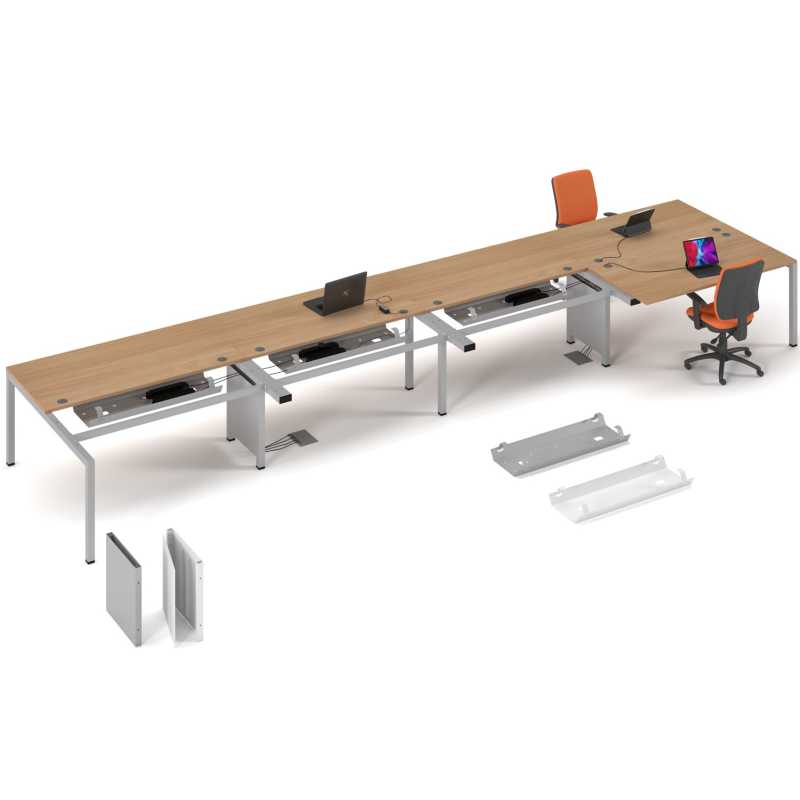 Connex Triple Back To Back Bench Desk 6 person Desks