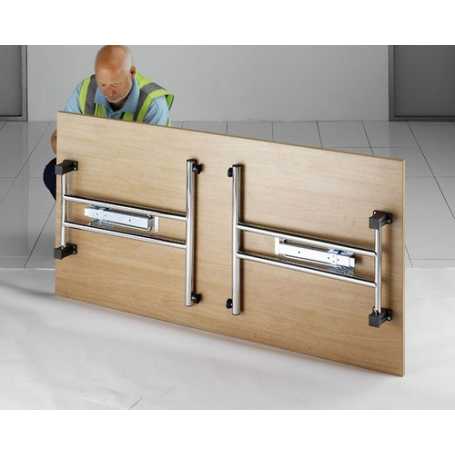 Trapezoidal Table with Folding Legs