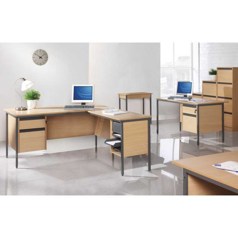 Maestro H Frame Double Pedestal Desk with 3 & 3 Drawers