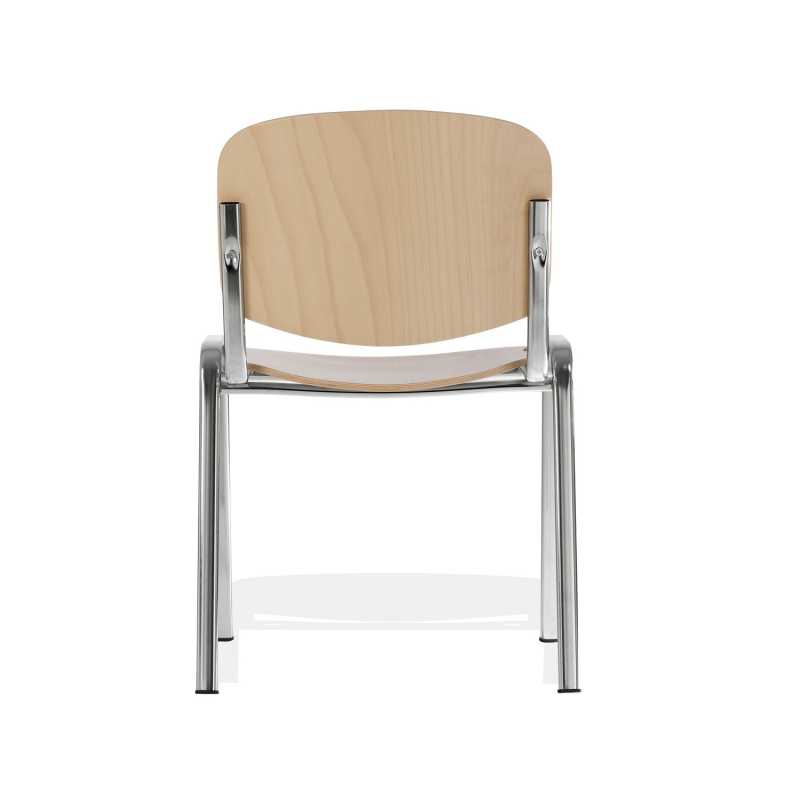 Taurus Wooden Stacking Chair with Chrome Frame